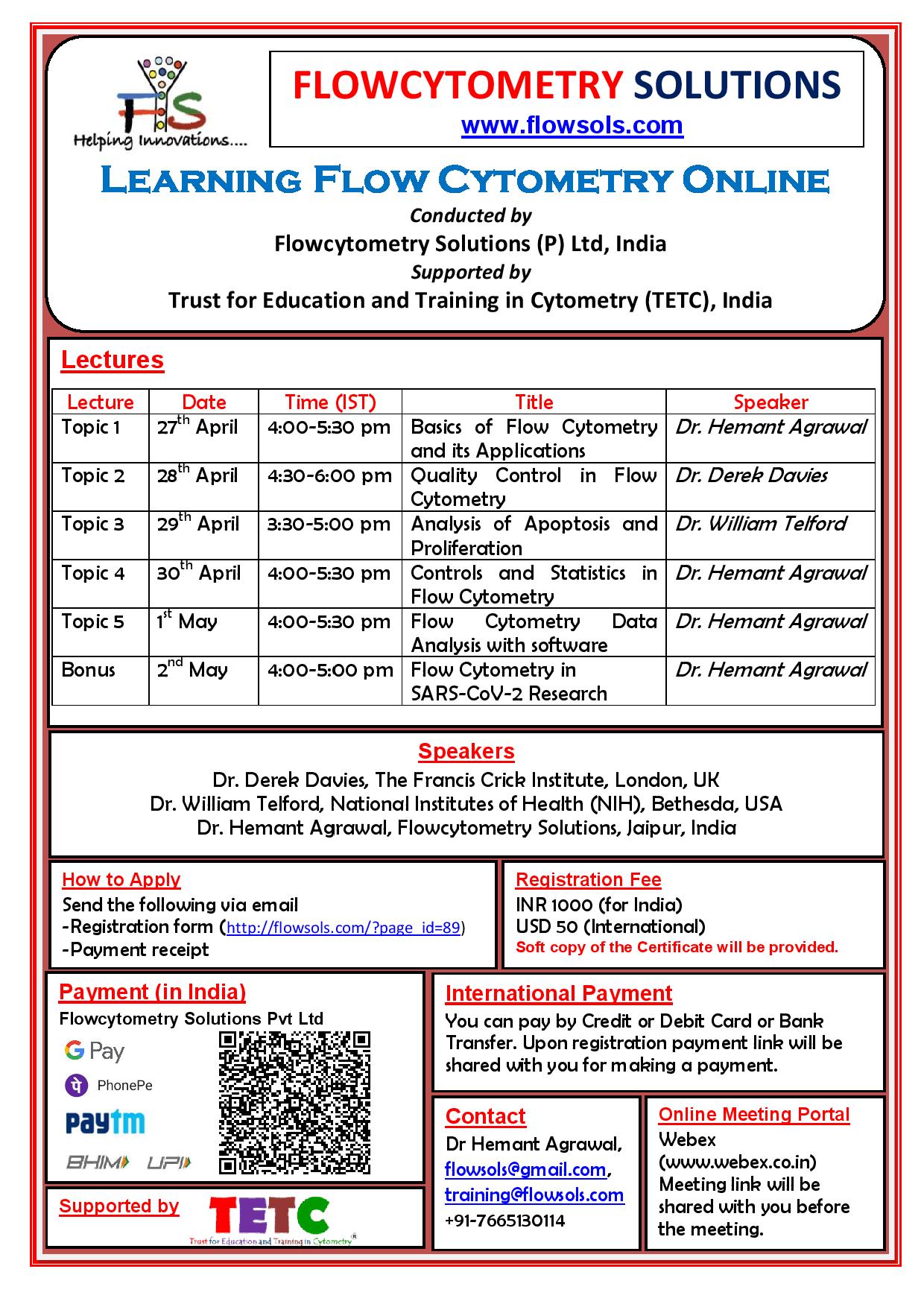 Learning Flow Cytometry Online: E-lecture series on “Flow Cytometry ...